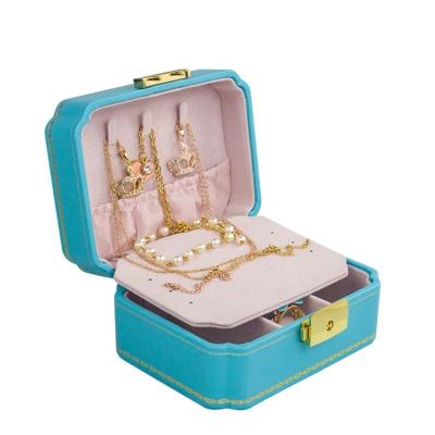 China Ring Necklace Jewellery Packaging Box PU Leather Jewelry Set Gift Box With Zipper for sale