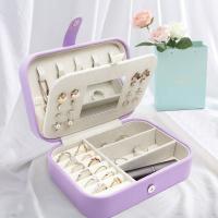 China Portable Square Mini Jewelry Travel Case Rings Earrings Necklace Wedding Party Gift Box for sale