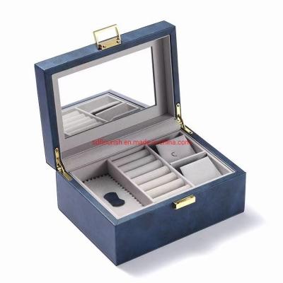 China Custom Cardboard Paper Jewelry Boxes Ring Necklace Luxury Jewelry Box With Mirror for sale
