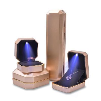 China Customized Printing Small LED Jewelry Box Jewellery Ring Necklace Earings Gift Box for sale