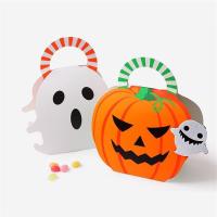 China Christmas Halloween Pumpkin Gift Packaging White Paper Candy Boxes For Festival for sale