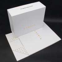 China Hot Foil Gold Logo Folding Gift Box Cardboard Carton Collapsible Packaging Boxes for sale