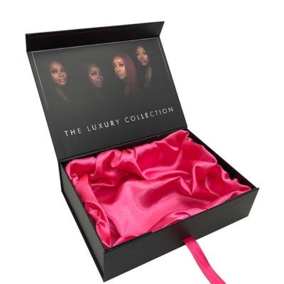 China Customized Magnetic Gift Box Cardboard Paper Wig Hair Extension Folding Packaging Box for sale