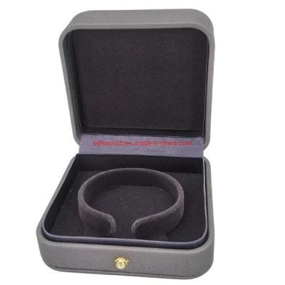 China Hot Stamping Surface Handling Elegant Grey Color Square Shaped Bracelet Bangle Gift Packaging Box Pink for sale
