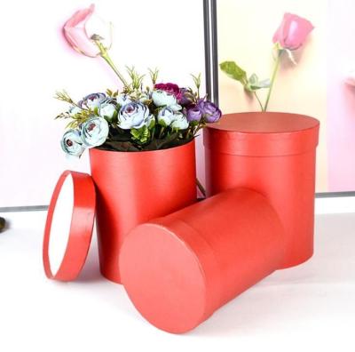 China Round Shape Cardboard Paper Gift Packaging Box For Flowers Custom Logo Printing for sale