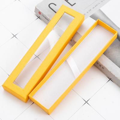 China Customizable Lid And Base Box Recyclable Cardboard Pen Packaging Box With Window for sale