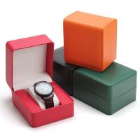 China Handmade PU Leather Watch Jewelry Storage Box with Custom Logo and Lined Interior for sale