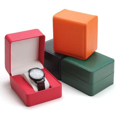 China Handmade PU Leather Watch Jewelry Storage Box with Custom Logo and Lined Interior for sale