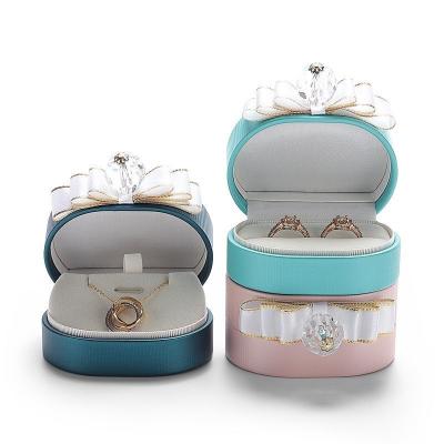 China Custom Luxury Proposal Ring Box Jewelry Bow Necklace Gift Packaging Box for sale