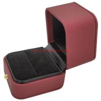 China Portable Rigid Cardboard Wedding Ring Gift Box With Golden Brim And Clamshell for sale