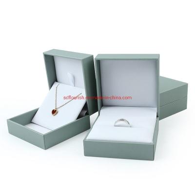 China Deluxe Square Paper Jewelry Boxes Packaging Cardboard Anniversary Ring Box for sale