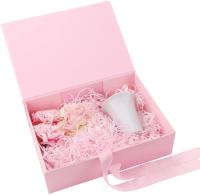 China Foldable Magnetic Gift Box With Ribbon Rigid Cardboard Packaging Box For Perfume Soap Mug for sale