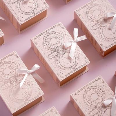 China Book Type Magnetic Clousre Paper Packaging Gift Box With Ribbon Custom Logo Printed for sale