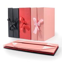 China Recycled Paper Ribbon Tie Magnetic Gift Boxes With Matte Finish Packaging Boxes for sale