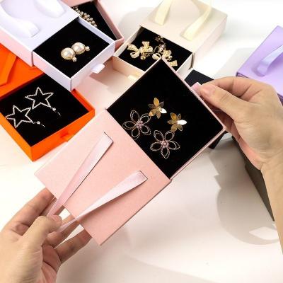 China Foam Insert Paperboard Jewelry Boxes Packaging Jewelry Gift Box Two Sided Printing Page for sale