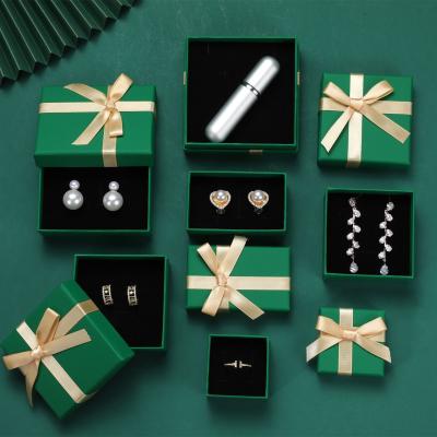 China Hot Stamping Paper Jewelry Boxes Bow Tie Lid And Base Cardboard Paper Packaging Gift Box for sale