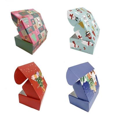 China Folding Folded Shipping Custom Printed Christmas Gift Kraft Paper Corrugated Mailer Box for Cosmetic and Food Packing for sale