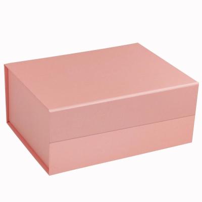 China Recycled Luxury Pink Folding Gift Box Cardboard Paper Magnetic Closure Box Custom for sale