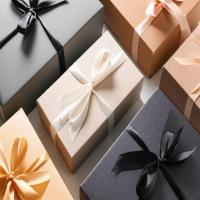 China Recycled Materials Carton Gift Boxes Featuring Ribbon Closure Ideal for Luxury Packaging and Sustainable Product Presentation for sale