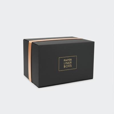 China Paperboard Liner Type Gift Boxes Packaging Featuring Ribbon Closure Hot Stamping Spot UV Embossing Debossing Ideal for Product Packaging Solutions for sale
