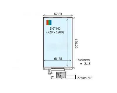 China 5.0 Inch 720x1280 Handheld Terminals LCD Display Panel COM50H5N03ULC TFT Industrial for sale