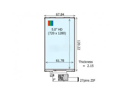 China 5.0 Inch 720x1280 Handheld Terminal LCD Display Panel TFT Industrial Automation for sale