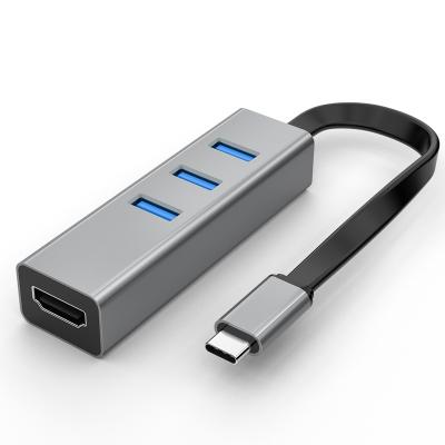 China 3 Ports Flexible USB C HUB Expansion USB A HUB And 4K Video HDMI for sale