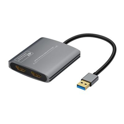 China 4K 60Hz USB3.0 To Dual HDMI USB Port Expansion Hub CE ROHS REACH for sale