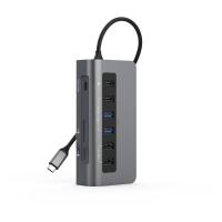 China Aluminum 9 Port USB Hub Docking Station USB C 3.2 Gen 1 5Gbps for sale