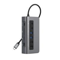 China Multi Functional 10 Ports USB HUB 5Gbps 10in1 4K HDMI Ethernet Hub for sale