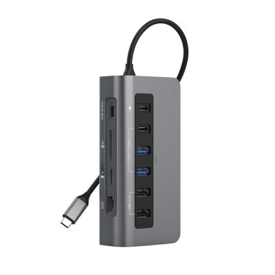 China Multi Functional 10 Ports USB HUB 5Gbps 10in1 4K HDMI Ethernet Hub for sale