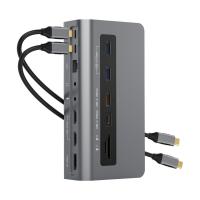 China 14in1 USB C Docking Station Dual HDMI Universal Docking Station UHD Triple Display for sale