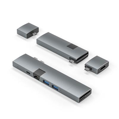 China 8 In 2 Multi Port HUB OEM ODM USB C Thunderbolt HUB For MacBook Air/Pro for sale