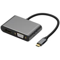 China USB C To HDMI Hub 4K 60Hz Or VGA 1080P USB C Expansion Port for sale