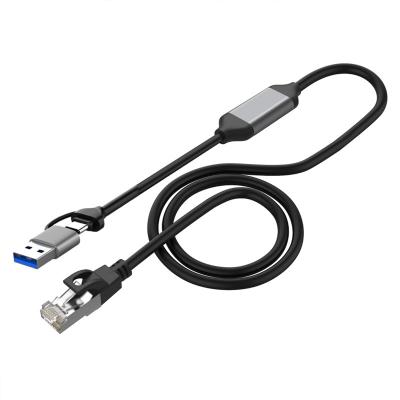 China 10/100/1000 Mbps USB C TO RJ45 Adapter 10M USB 3.2 Ethernet Cable Adapter Gen 1 for sale