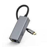 China Aluminum Housing USB C Lan Adapter Anti Slip USB C To Gigabit Adapter for sale