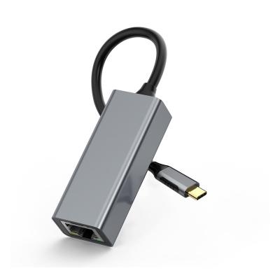 China Aluminum Housing USB C Lan Adapter Anti Slip USB C To Gigabit Adapter for sale
