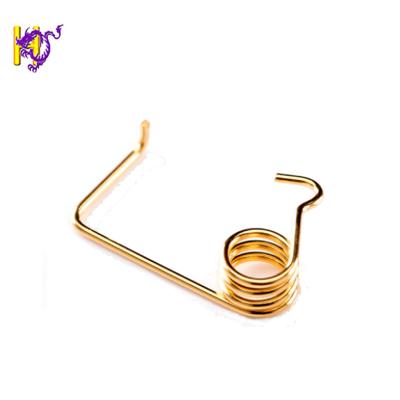China High Torque Carbon Steel Torsional Springs Gold Zinc Plating 0.05mm-20mm Wire Diameter for sale