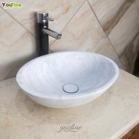 China Custom Size Design Hand Carved Bathroom Marble Bathroom Sink Wash Basin for sale