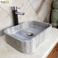 China Custom Size Design Hand Carved Bathroom Marble Bathroom Sink Wash Basin for sale
