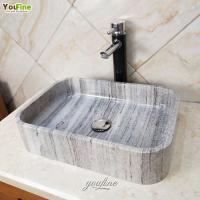 China Custom Size Design Hand Carved Bathroom Marble Bathroom Sink Wash Basin for sale