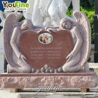 China Large Custom Factory Price Pink Granite Double Heart Tombstone Headstones for sale
