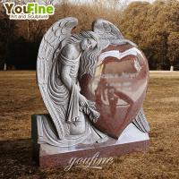 China Large Custom Factory Price Pink Granite Double Heart Tombstone Headstones for sale
