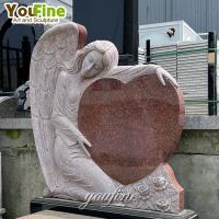 China Large Custom Factory Price Pink Granite Double Heart Tombstone Headstones for sale