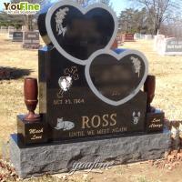 China Large Custom Factory Price Pink Granite Double Heart Tombstone Headstones for sale