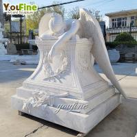 China Marble Angel Statue Weeping Angel Tombstone for Cemetery for sale