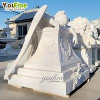 China Marble Angel Statue Weeping Angel Tombstone for Cemetery for sale