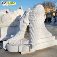 China Marble Angel Statue Weeping Angel Tombstone for Cemetery for sale