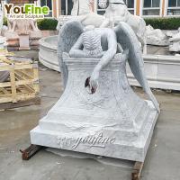 China Marble Angel Statue Weeping Angel Tombstone for Cemetery for sale