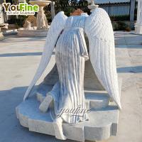 China Marble Angel Statue Weeping Angel Tombstone for Cemetery for sale